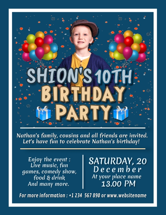 Birthday Party Flyer Template | PosterMyWall