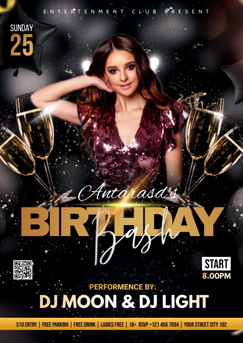 Birthday party flyer Template | PosterMyWall