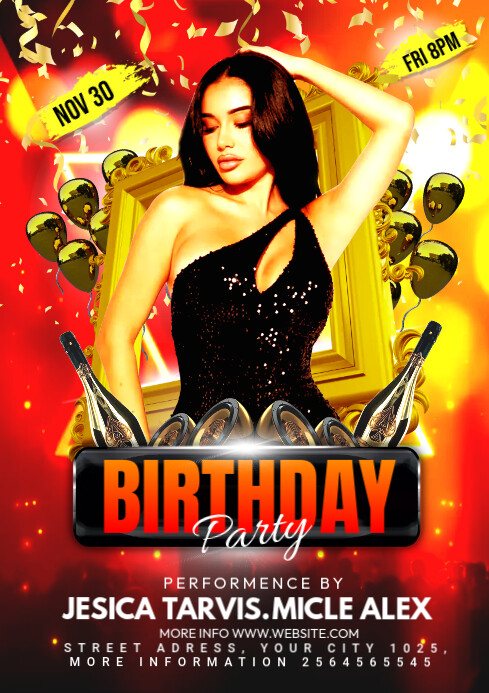 Birthday Party Flyer Template | PosterMyWall