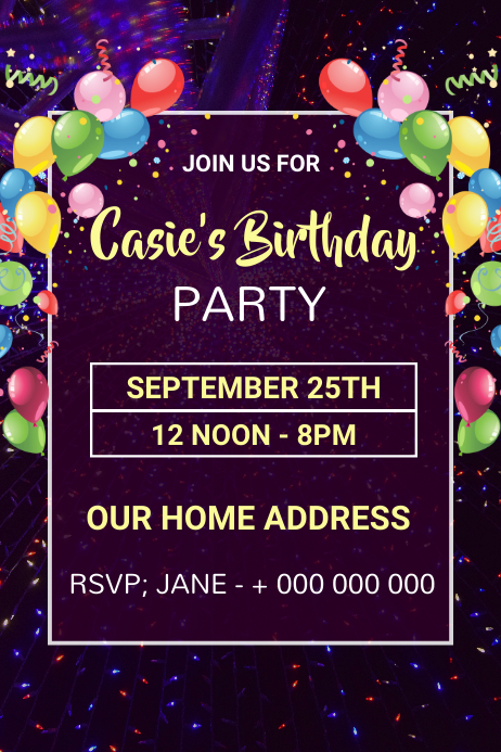 Birthday party Flyer Template | PosterMyWall
