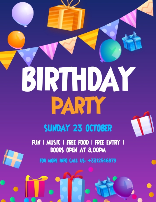 Birthday Party Flyer Template | PosterMyWall