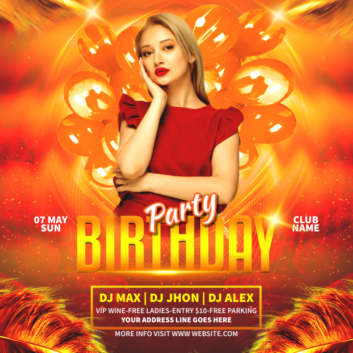 Birthday party flyer design Template | PosterMyWall