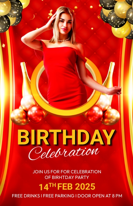 Birthday party flyer Template | PosterMyWall
