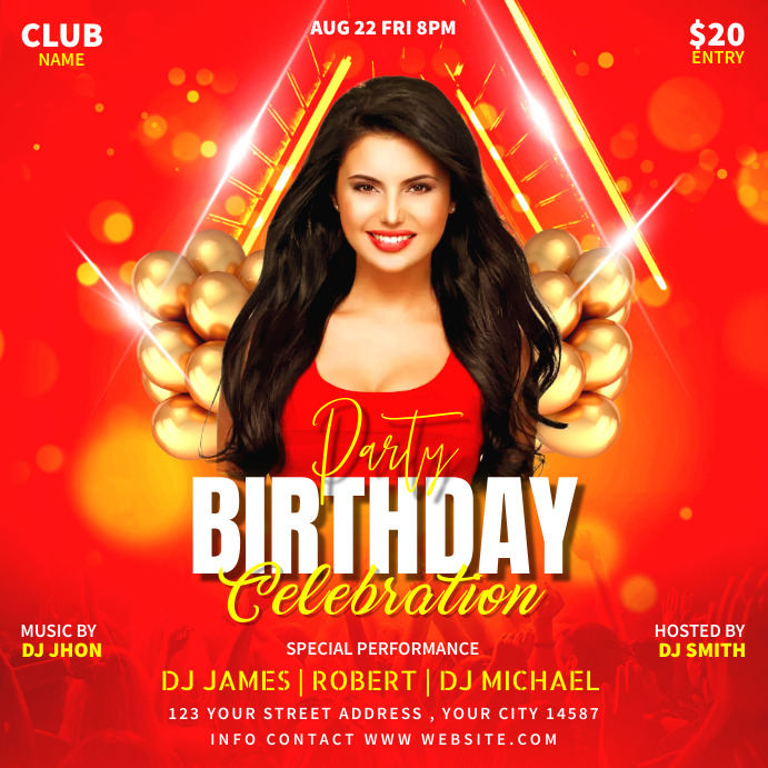 Birthday party flyer design Template | PosterMyWall