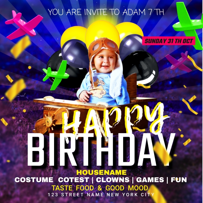 birthday party flyer Template | PosterMyWall