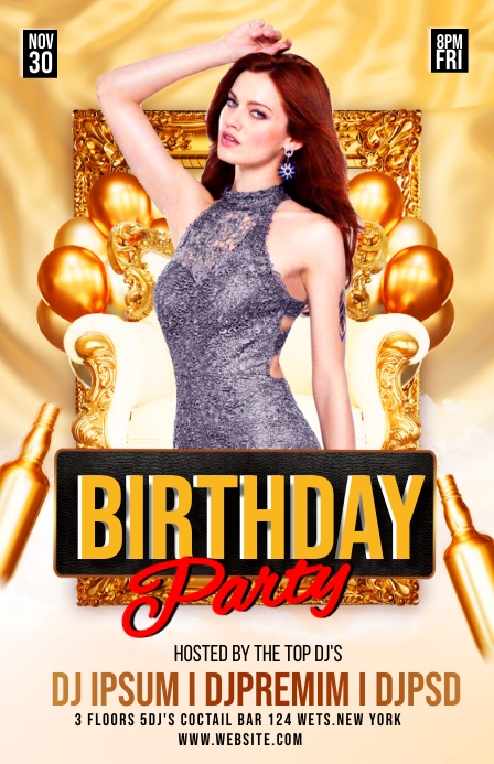 Birthday party flyer Template | PosterMyWall