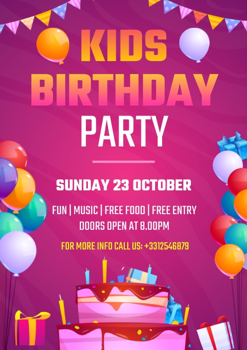 Birthday Party Flyer Template | PosterMyWall