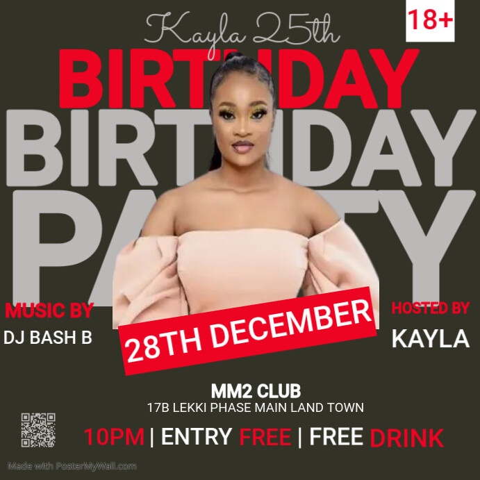 Birthday party flyer Template | PosterMyWall