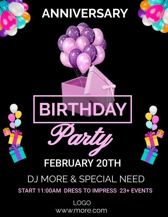 Birthday Party Flyer Template (1) | PosterMyWall