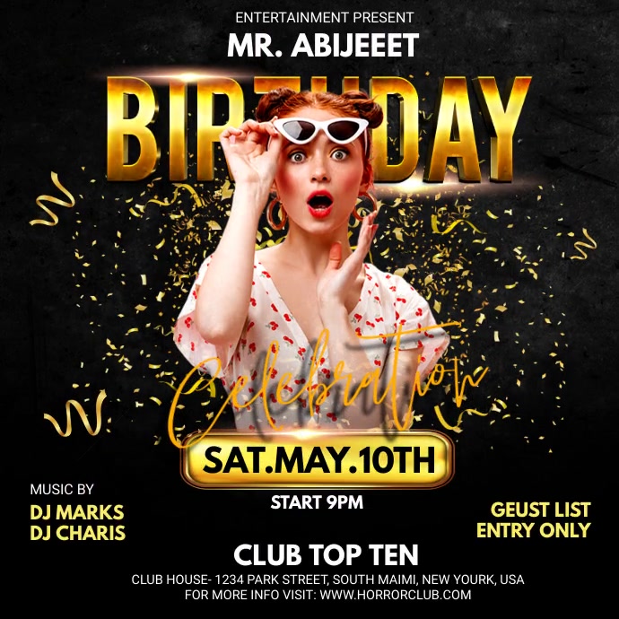 Birthday party flyer template | PosterMyWall