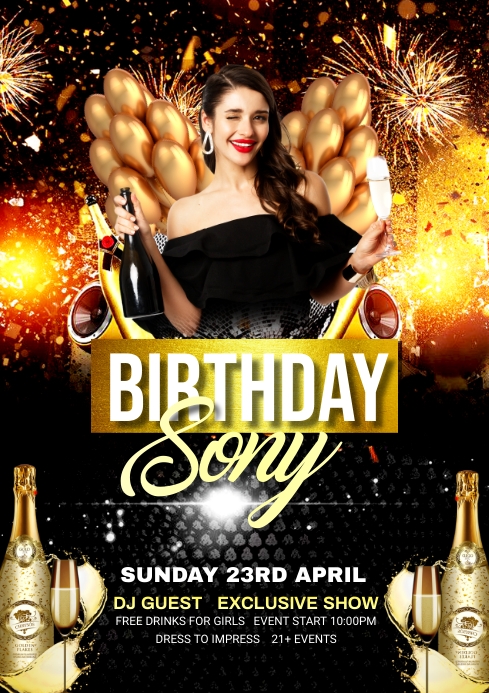 birthday party flyer template | PosterMyWall