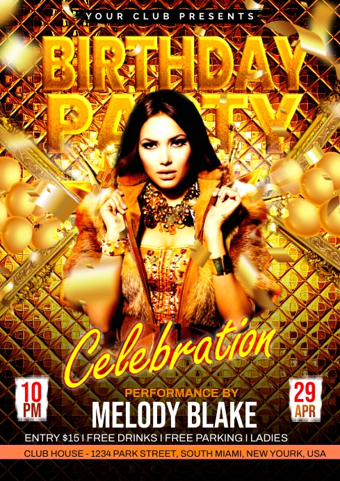 Birthday party flyer template | PosterMyWall