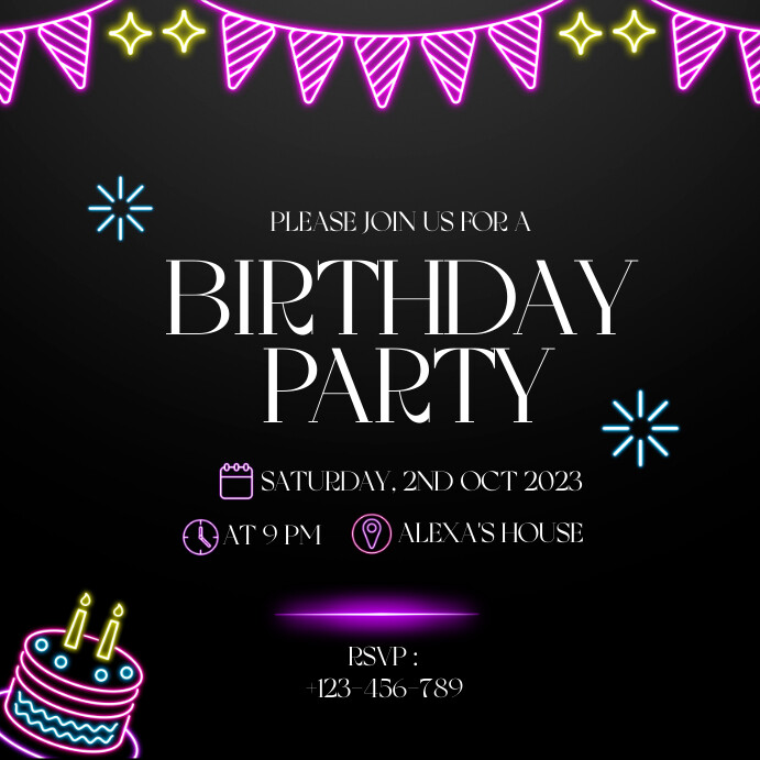 BIRTHDAY PARTY FLYERS Template | PosterMyWall