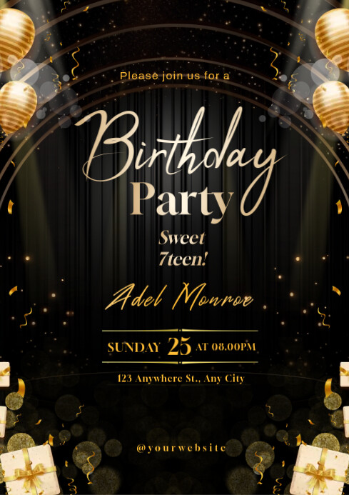 Birthday Party Flyers Template | PosterMyWall