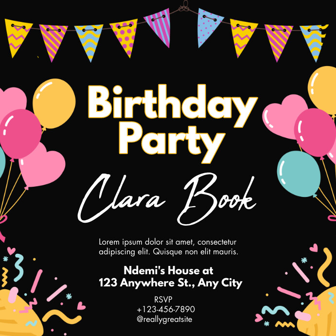 BIRTHDAY PARTY FLYERS Template | PosterMyWall