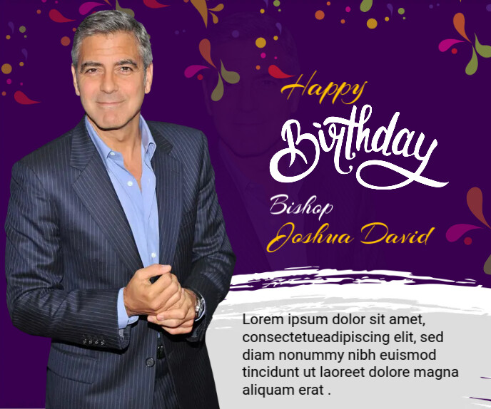 Birthday Party Greeting Large Rectangle Template | PosterMyWall