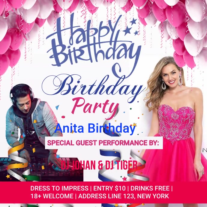 Birthday party Instagram post Template | PosterMyWall