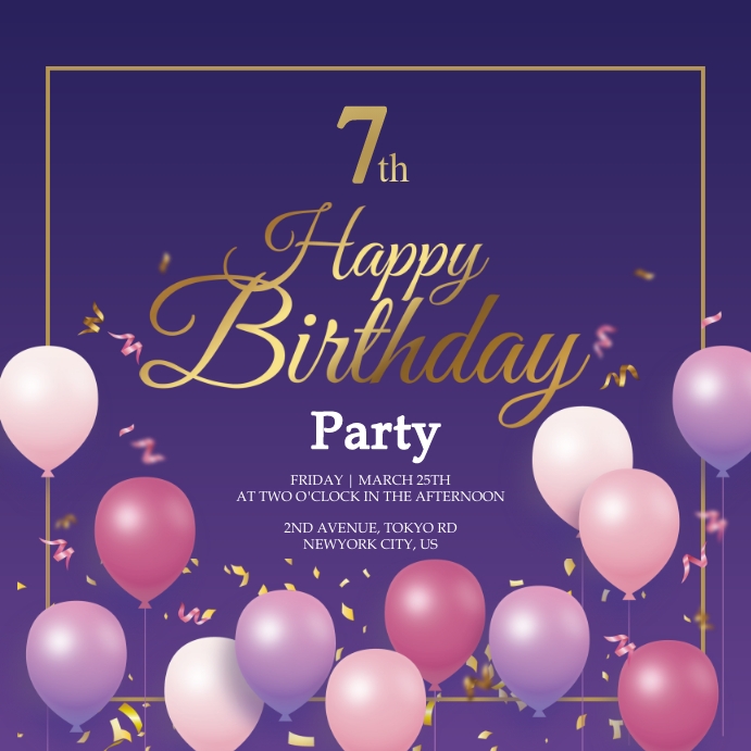 Birthday party instagram post Template | PosterMyWall