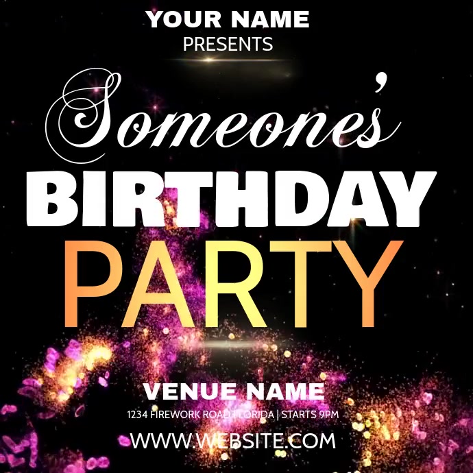 Copy of Birthday party INSTAGRAM POST TEMPLATE | PosterMyWall