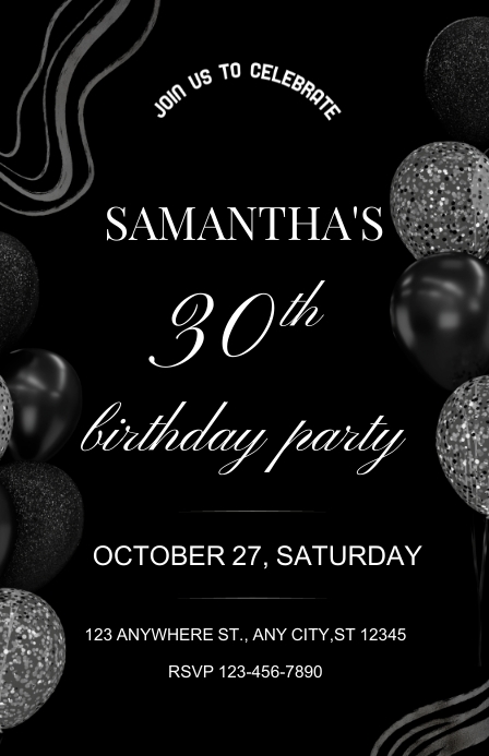 Birthday Party Invitation (portrait) Template | PosterMyWall