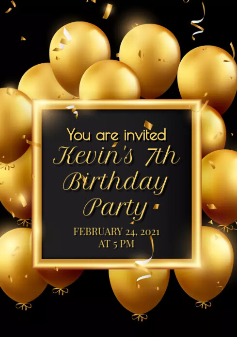 Birthday Party Invitation Card Template | PosterMyWall