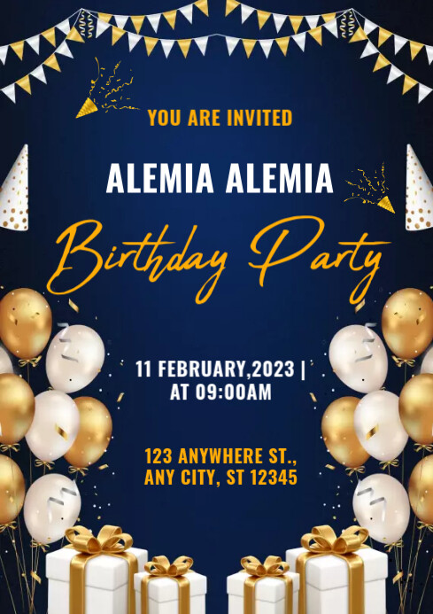 Birthday Party invitation card Template | PosterMyWall