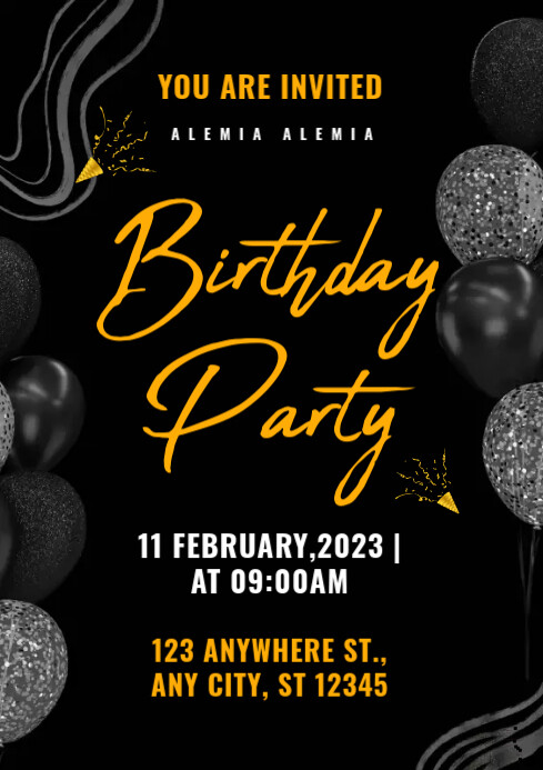 Birthday Party invitation card Templat | PosterMyWall