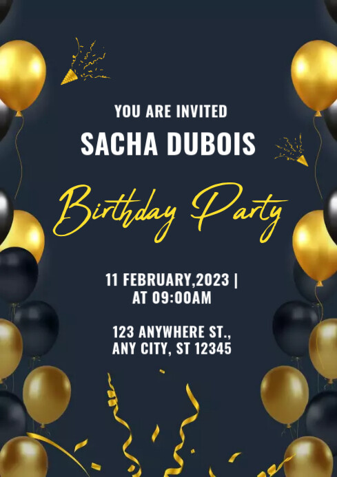 Birthday Party invitation card Template | PosterMyWall