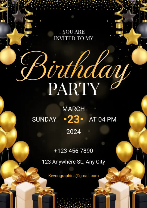 Copy of Birthday Party invitation card | PosterMyWall