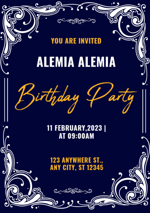 Birthday Party invitation card Templat | PosterMyWall