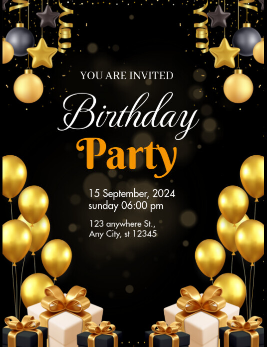 Birthday party invitation card Template | PosterMyWall