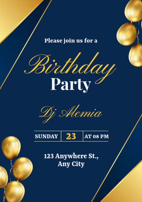 Birthday Party invitation card Template | PosterMyWall
