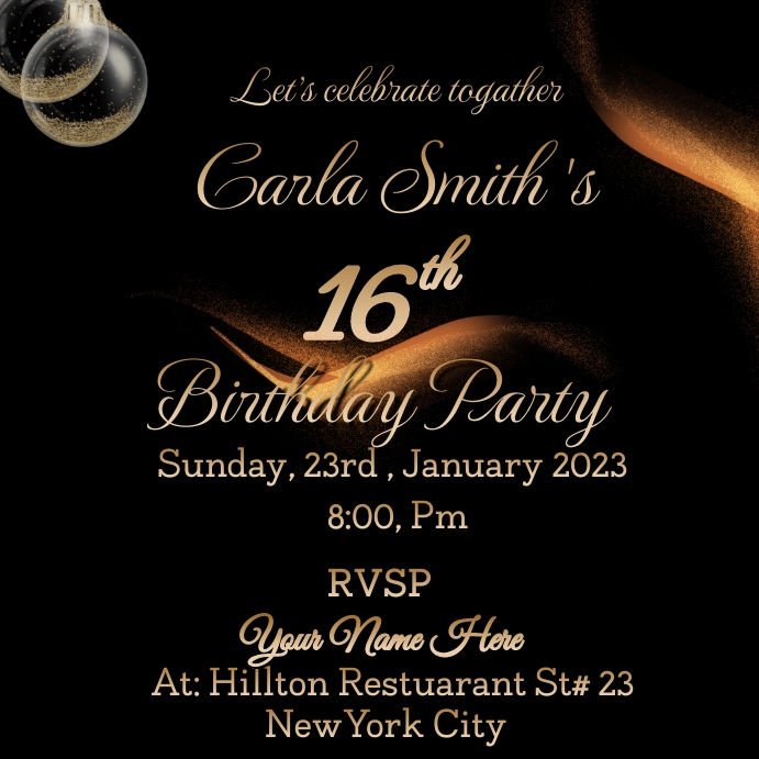 Birthday Party Invitation Card Template | PosterMyWall