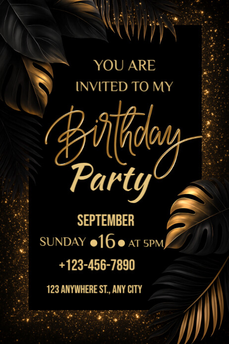 Birthday Party invitation Card Template 2025 เทมเพลต | PosterMyWall