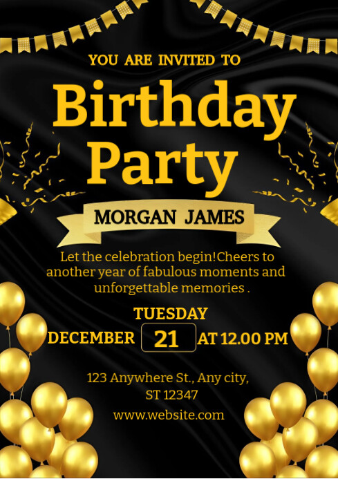 Birthday Party Invitation Template | PosterMyWall