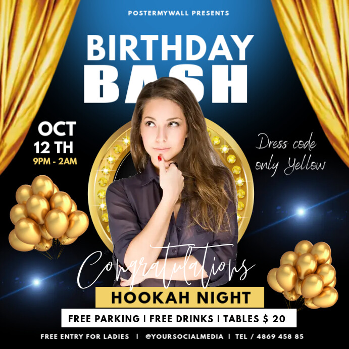 birthday party invitation Template | PosterMyWall