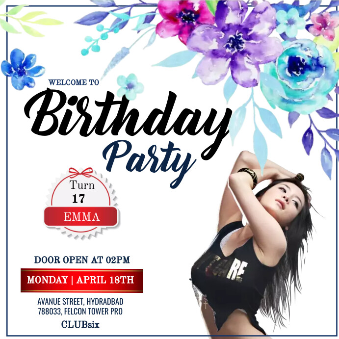 birthday party invitation Template | PosterMyWall