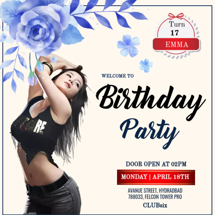 birthday party invitation Template | PosterMyWall