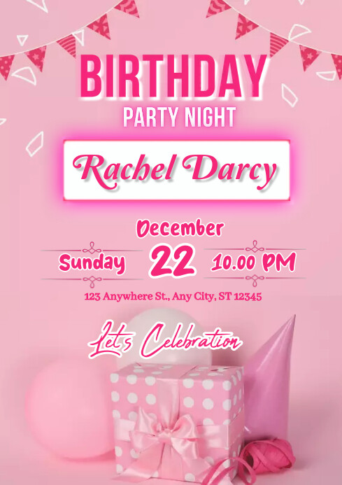 Birthday Party Invitation Template | PosterMyWall