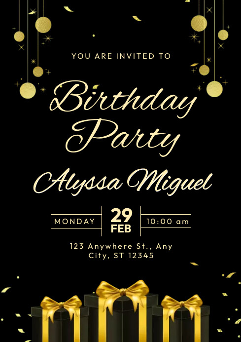 Birthday Party Invitation Template | PosterMyWall