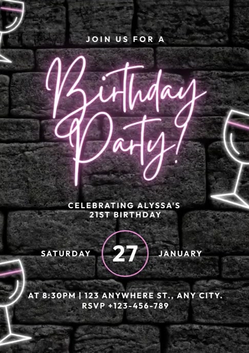 Birthday Party Invitation Template | PosterMyWall