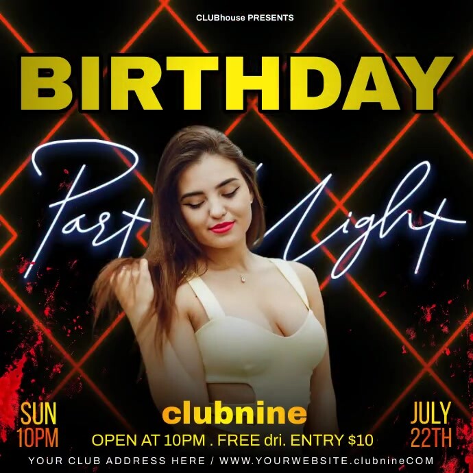 birthday party invitation Template | PosterMyWall