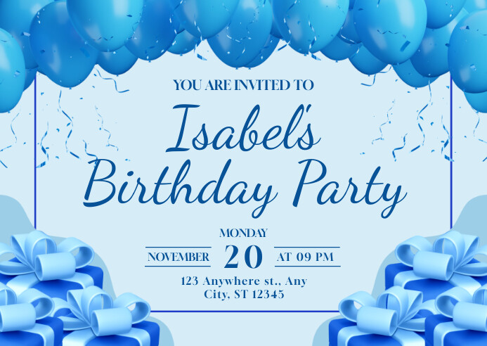 Birthday Party Invitation Template | PosterMyWall