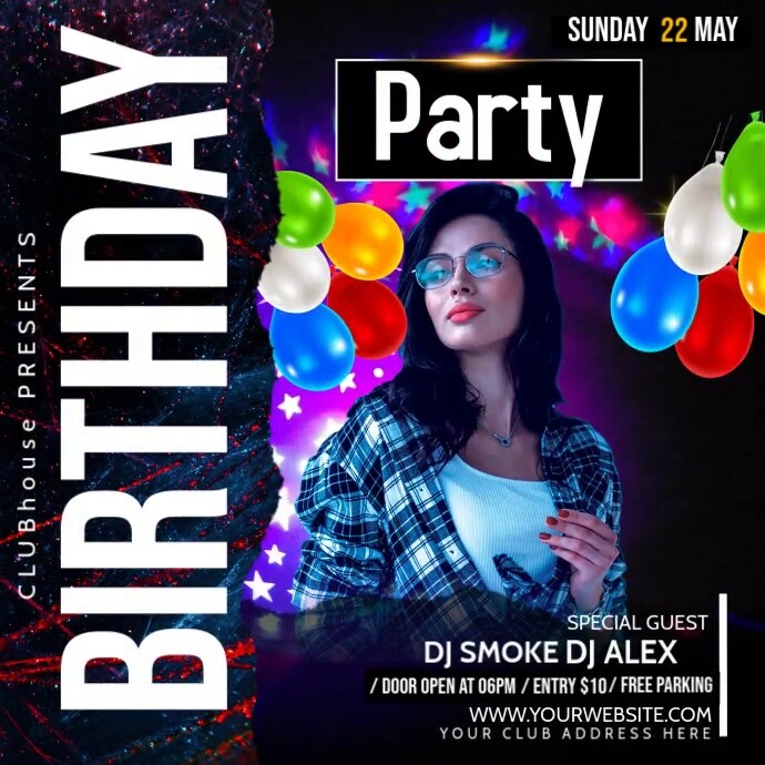 birthday party invitation Template | PosterMyWall