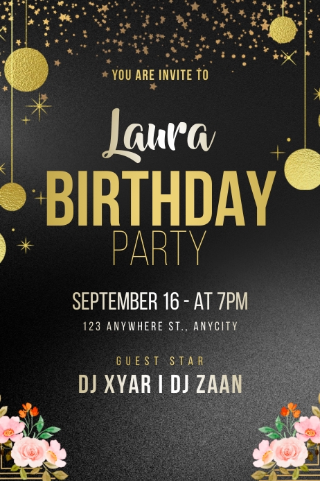 Birthday Party Invitation Template | PosterMyWall