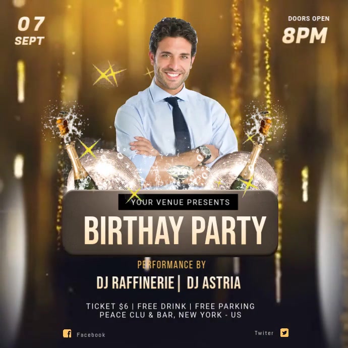 birthday party invitation Template | PosterMyWall