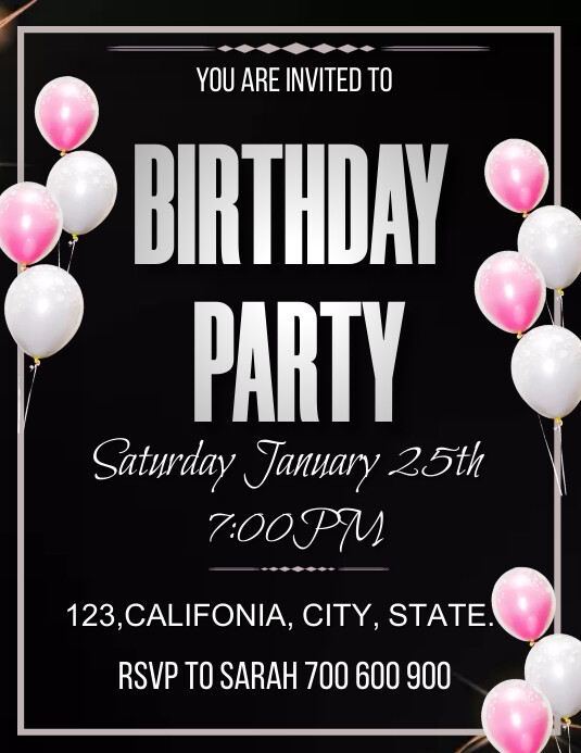 Birthday party invitation flyer design Template | PosterMyWall