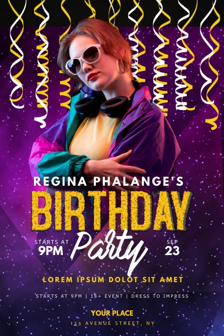 Birthday Party invitation Flyer template | PosterMyWall