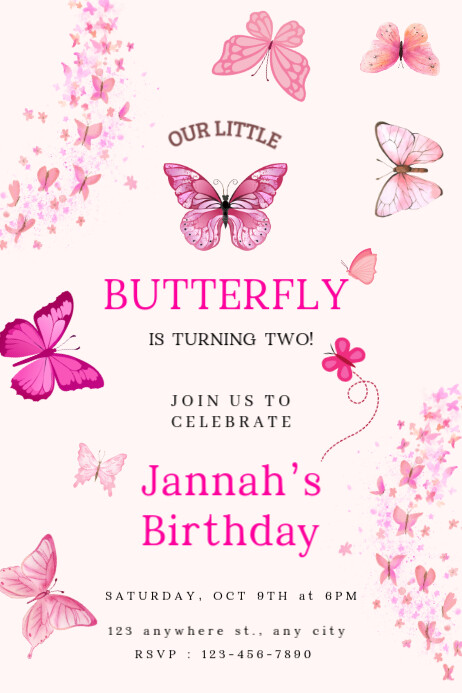 Butterfly Party Invitations To Print Watercolor Butterfly Printable