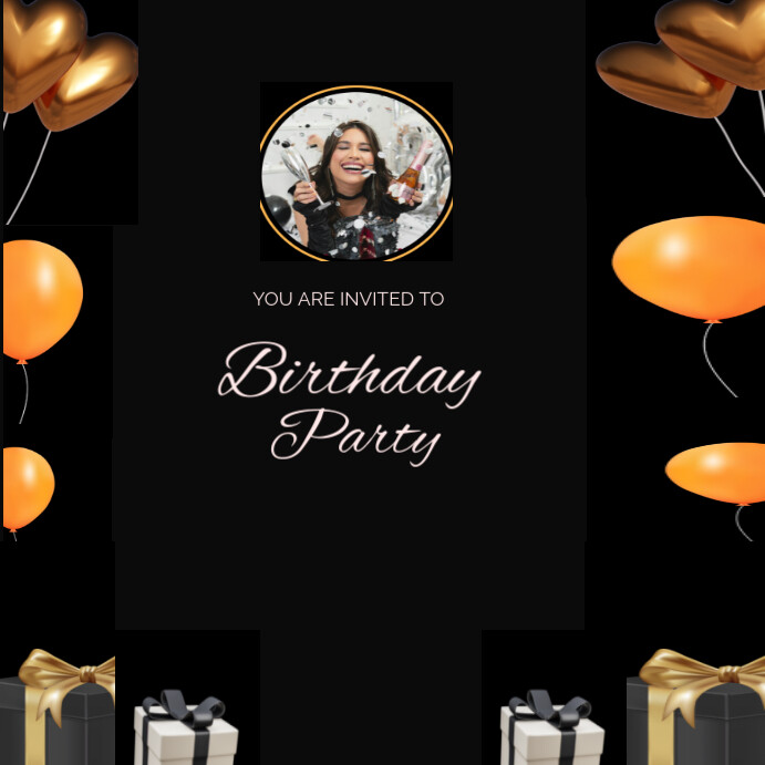 Birthday Party Invitation Instagram Post Template | PosterMyWall